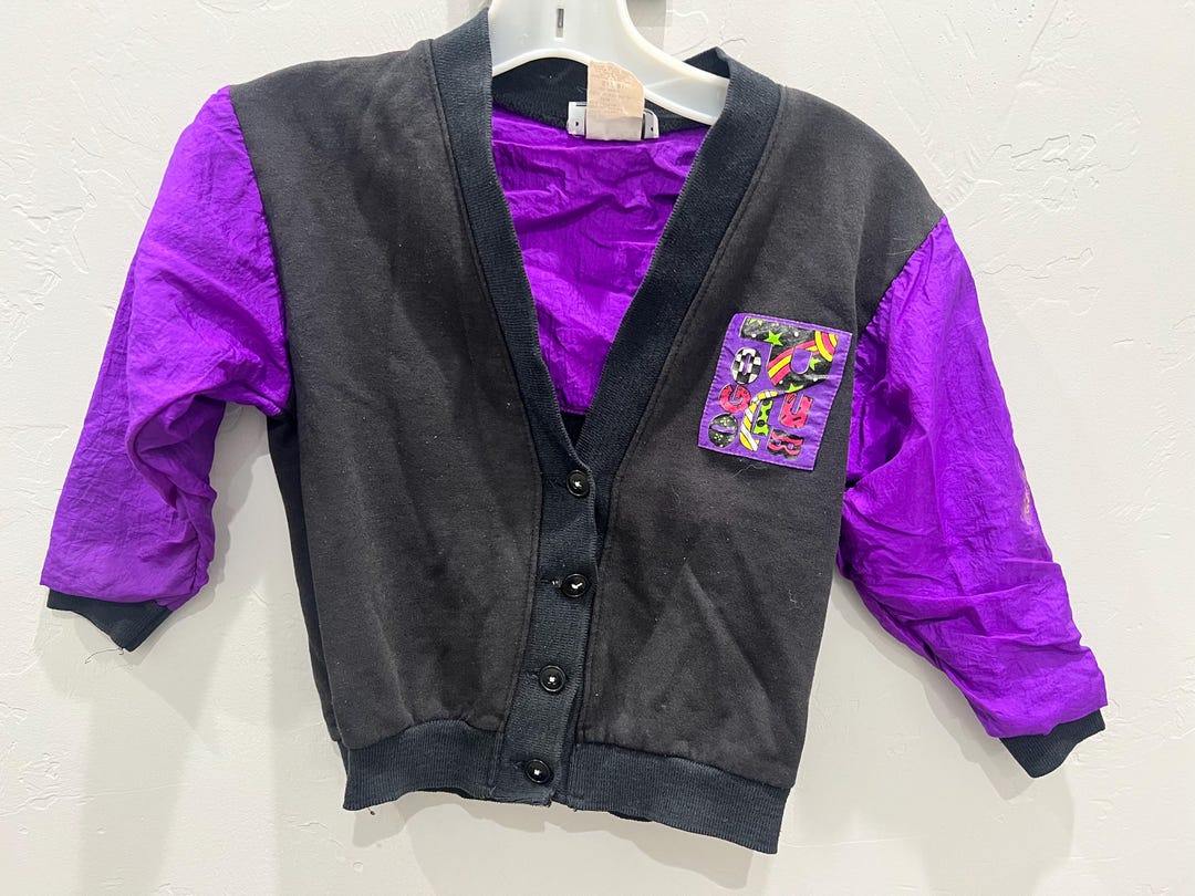 Vintage Pogo Club Kids Small 7-8 80s Windsuit Sleeves Sweater Cardigan ...