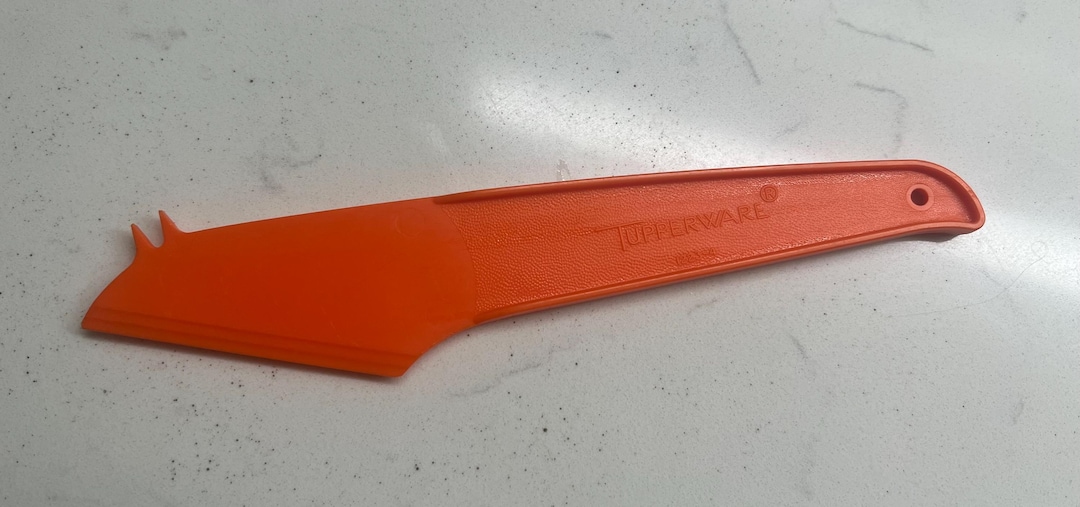 Vintage Tupperware Orange Cheese Knife Slicer Spreader Kitchen Gadget ...