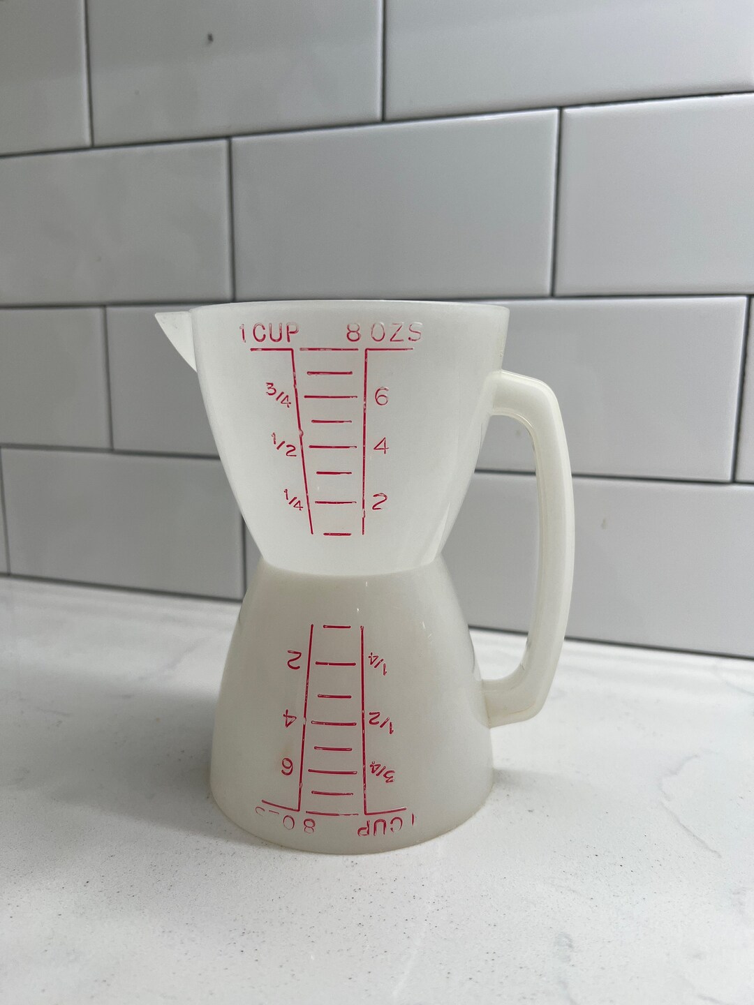 Vintage Retro Tupperware Double Measuring Cup Wet/dry - Etsy