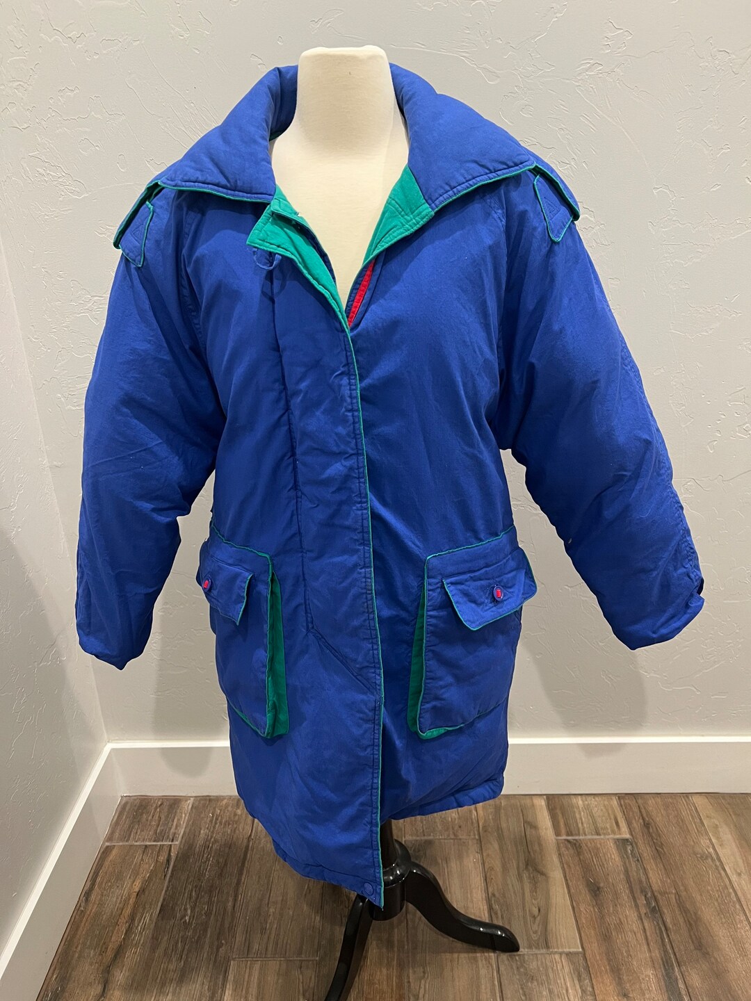 Vintage Andy Johns Medium Color Block Style Long Coat | Vintage Winter ...