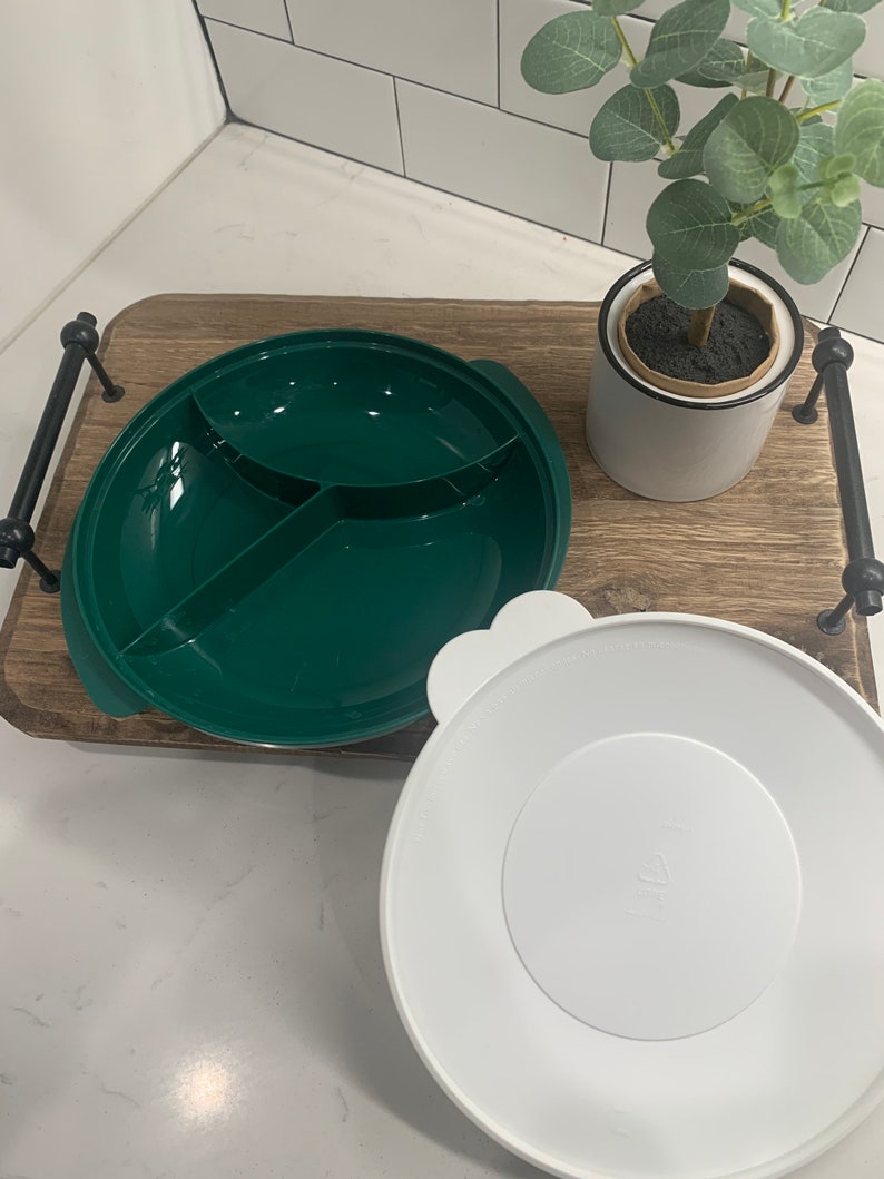 Tupperware 3 Tray 26048-3 Tupperware Divided Dish W/lid Green - Etsy