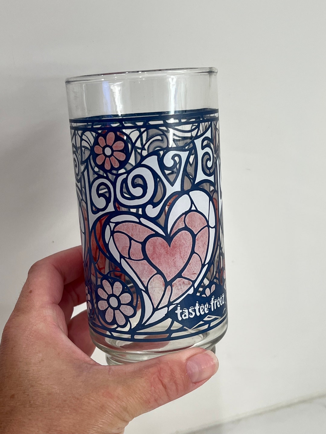 Vintage Love Glasses Tastee-freez | Big T Stained Glass Love Glass ...