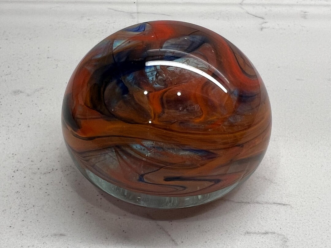 Vintage Glass Paperweight Office Decor - Etsy