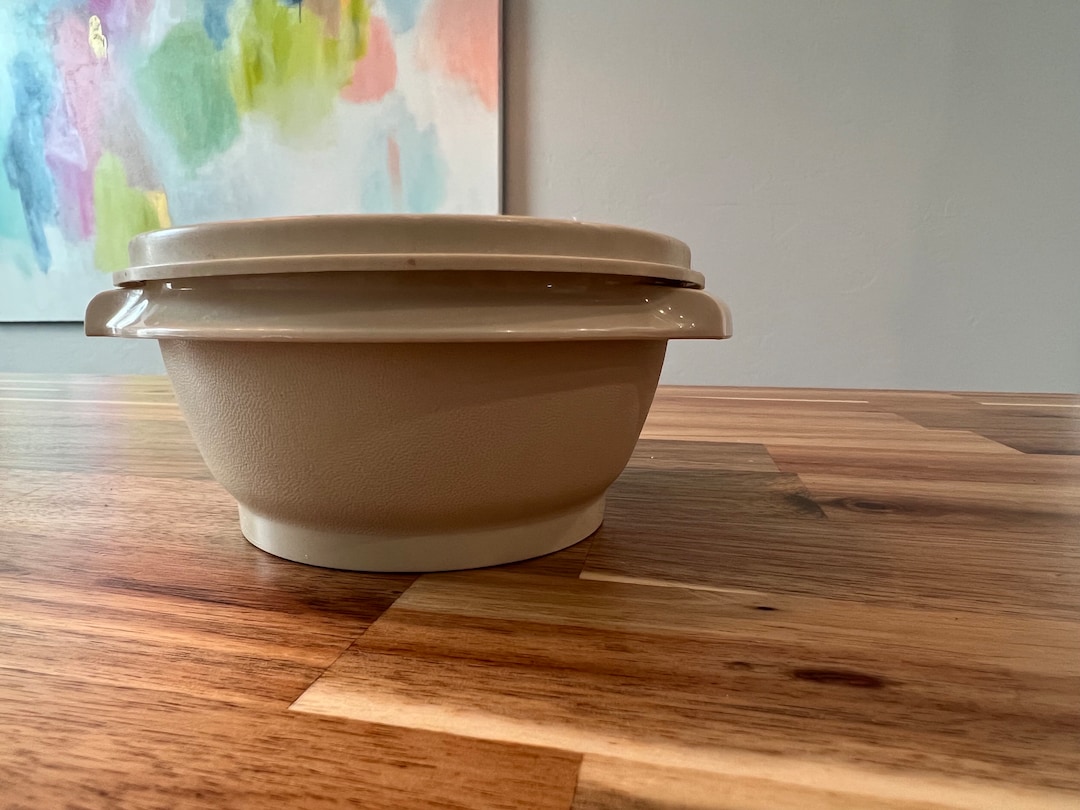Tupperware Round Servalier Almond Bowl 1325 - Etsy