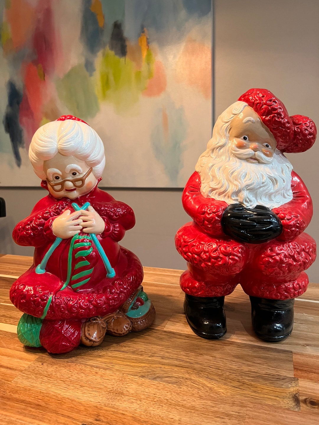 Vintage Ceramic Atlantic Mold Christmas Santa Claus and Mrs. Claus ...