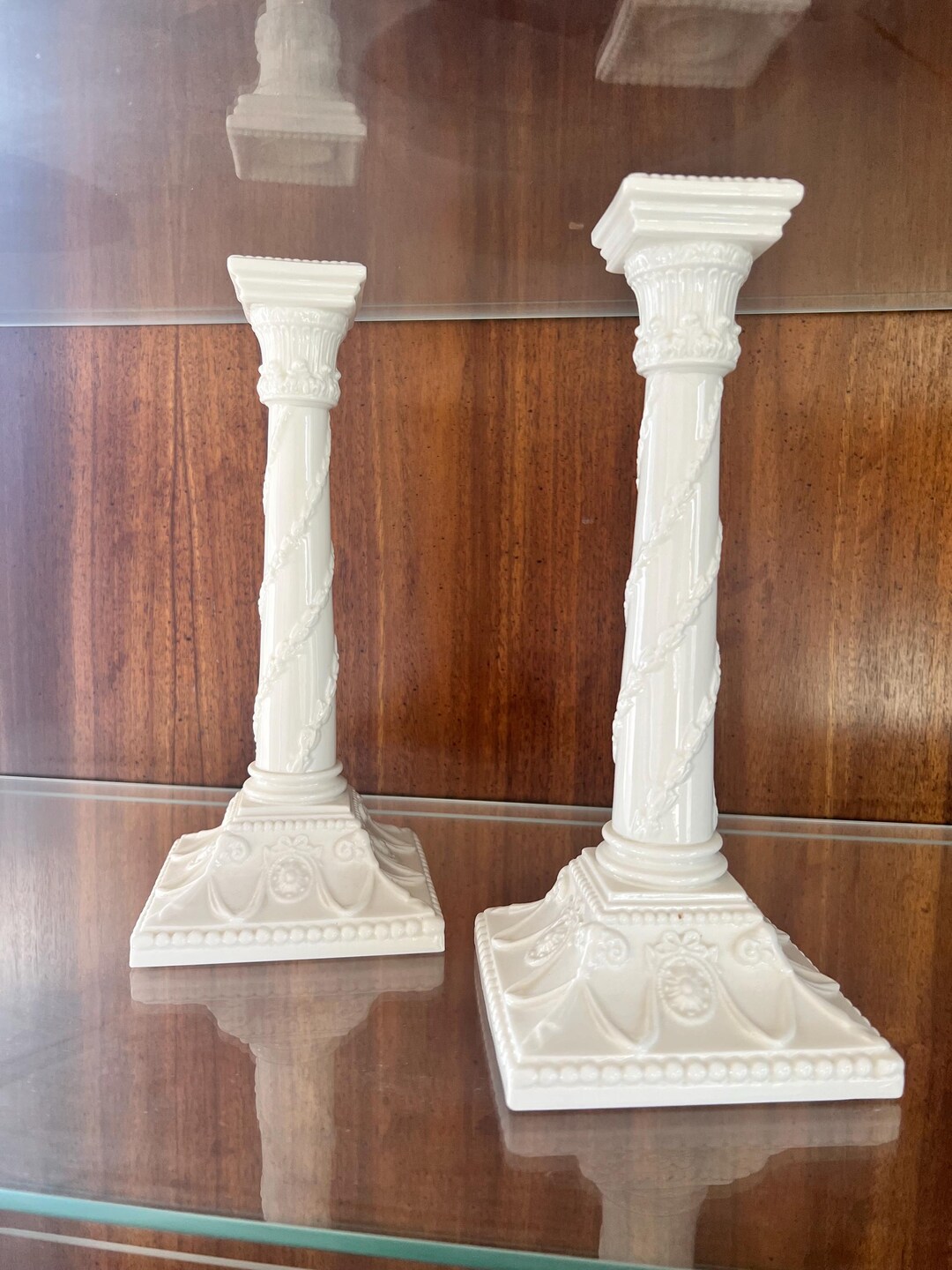 Antique Royal Worcester Bone China Corinthian Columns Pair of ...