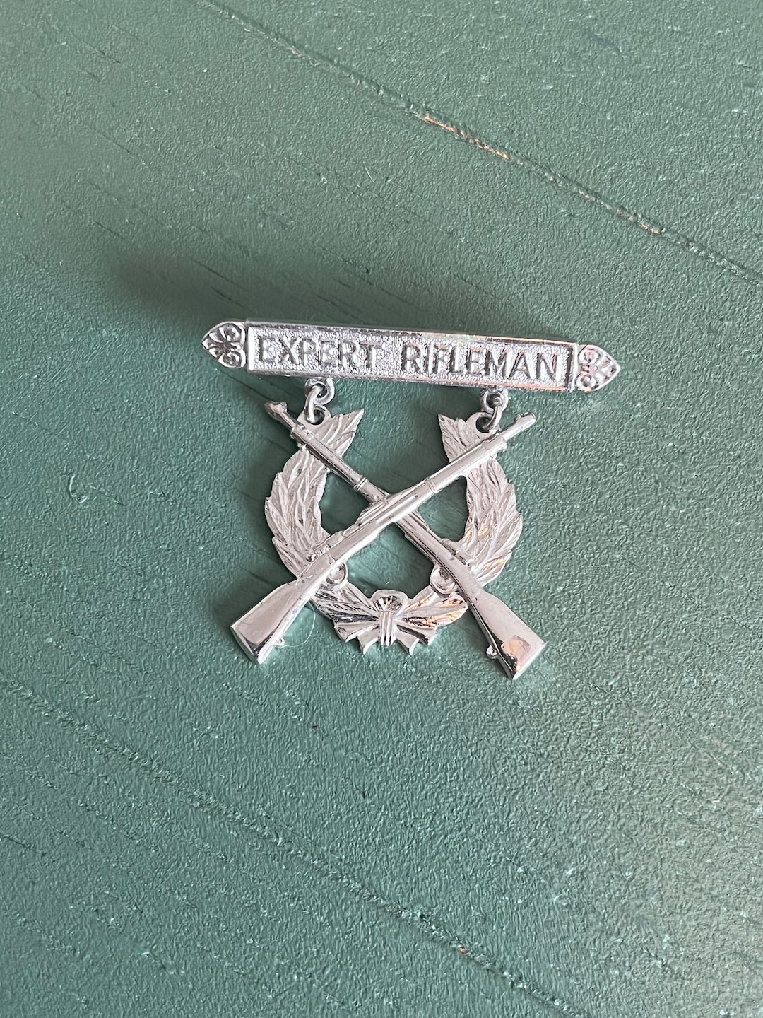 WWII Marine USMC Expert Rifleman Badge Silver Pin Antique - Etsy