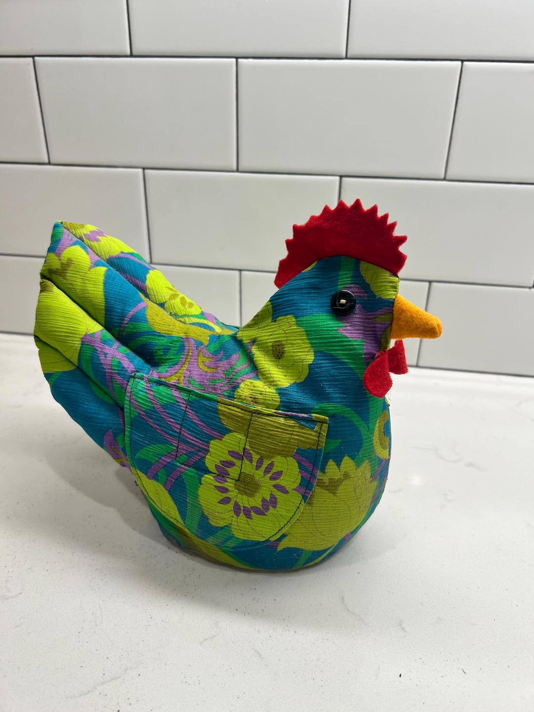 Retro Quilted Chicken Weighted Decor Handmade Farmhouse Decor - Etsy