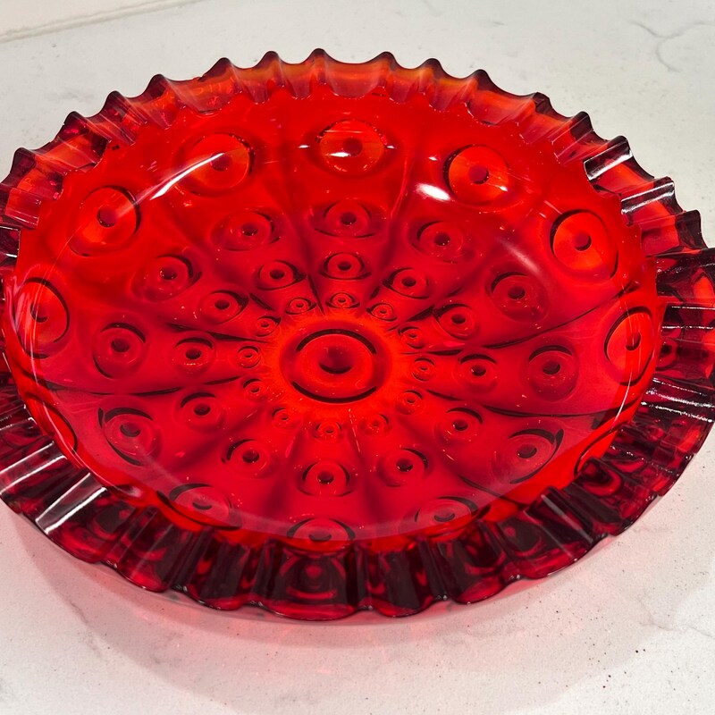 Red Glass Ashtray - Etsy