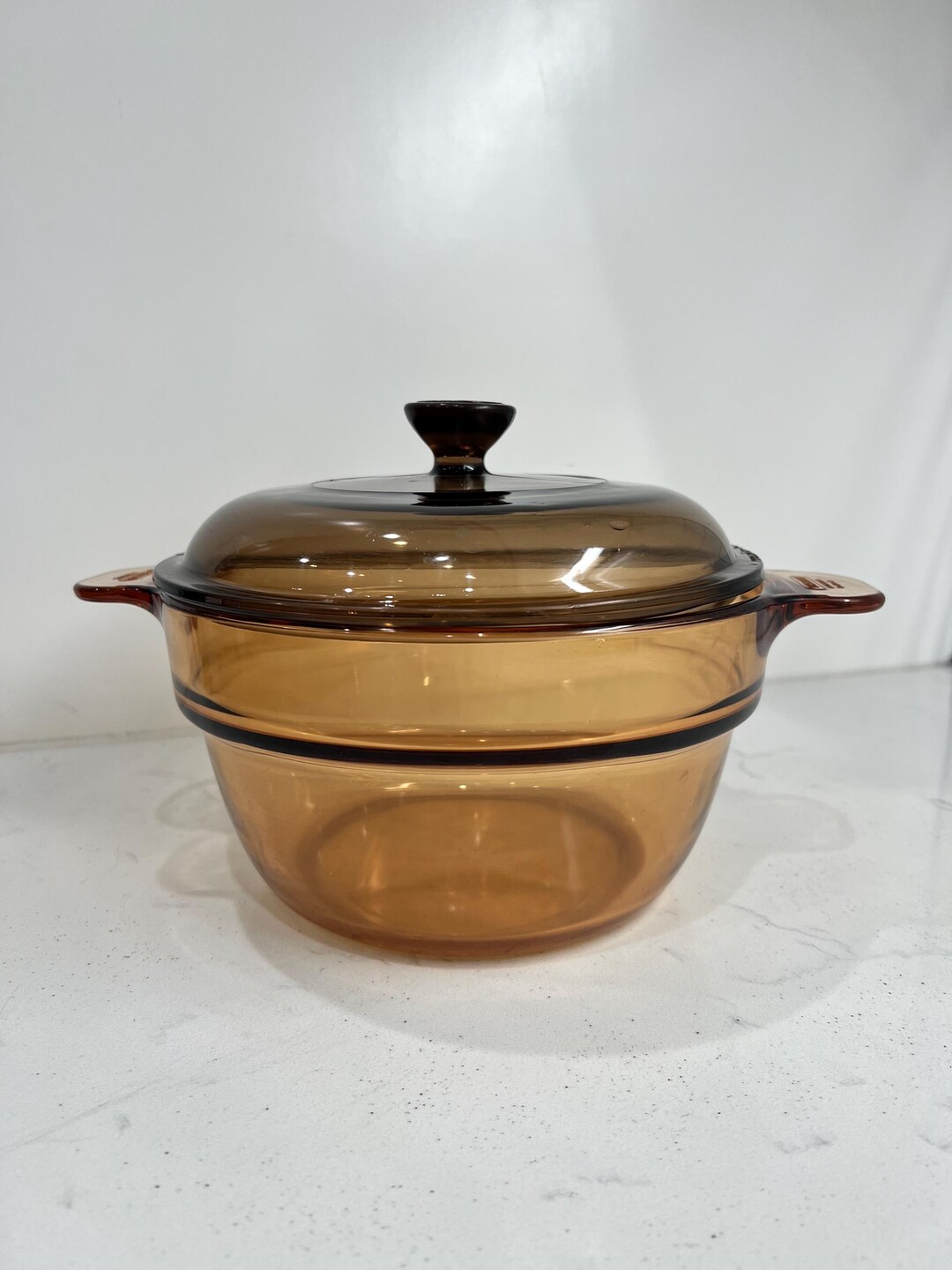 Vintage Corning Visions Visionware V-20-B Amber Glass 1.5 L Double ...