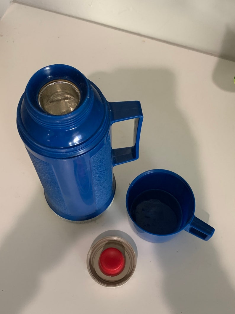 Vintage Blue Thermos 1 Quart - Etsy
