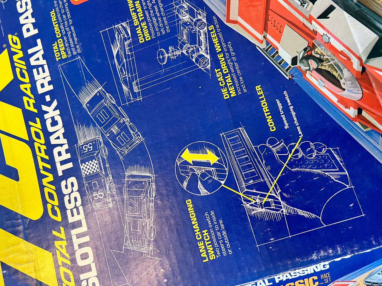 Vintage Ideal TCR Slotless Total Control Track Real Passing Jam Car ...