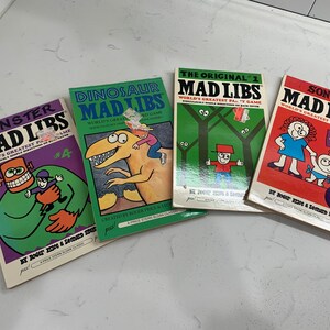 Vintage Deadstock 1980s Blank Mad Libs Monster Mad Libs Dinosaur Mad ...