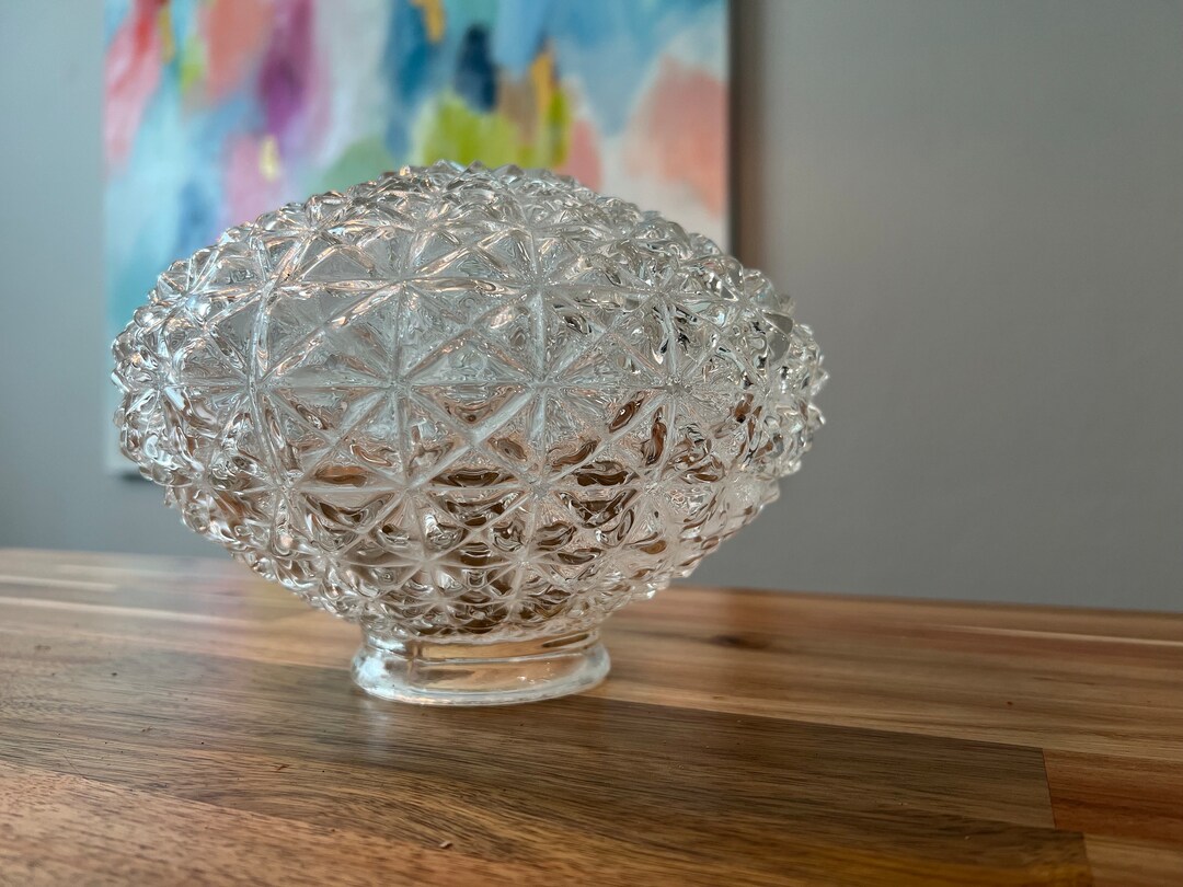Glass Diamond Globe Ceiling Light Fixture Globe | Vintage Lighting 3 ...