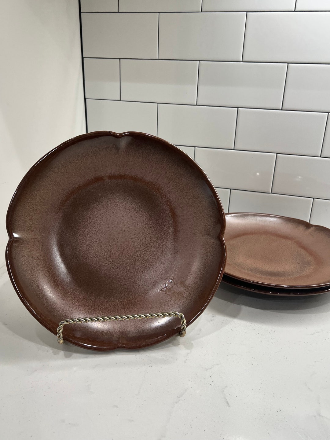 Vintage Frankoma Plainsman Brown 10 Dinner Plates Frankoma - Etsy