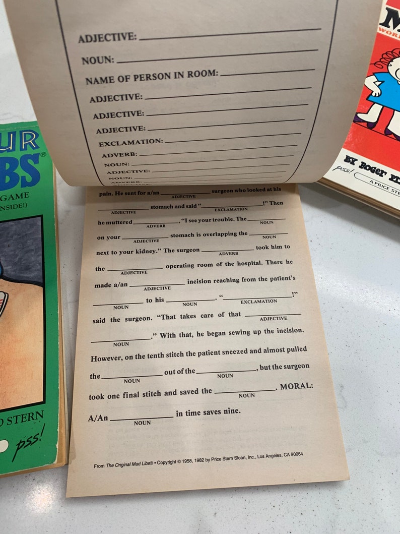Vintage Deadstock 1980s Blank Mad Libs Monster Mad Libs | Etsy
