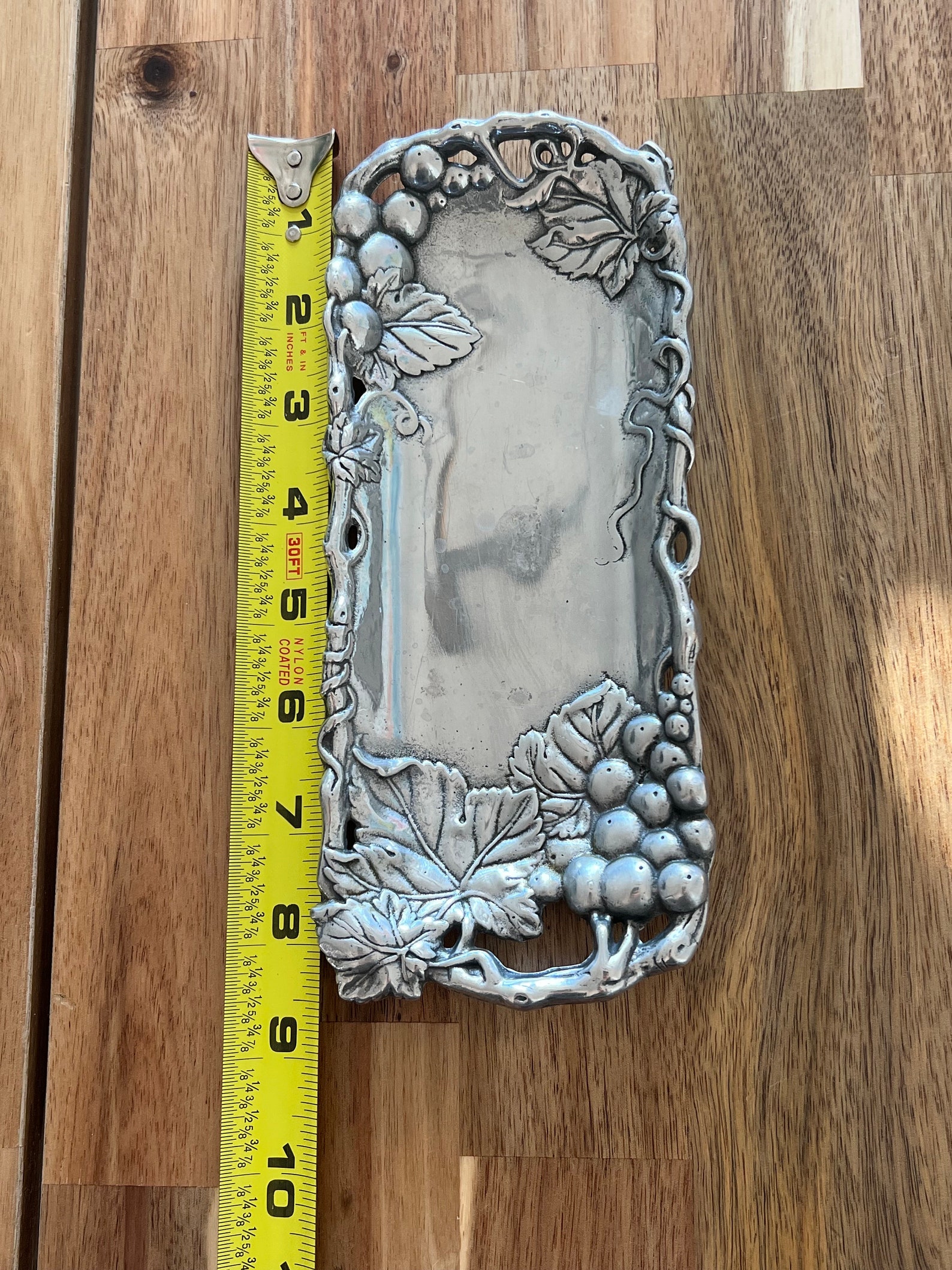 Aluminum Arthur Court Bread Butter Tray Grape Curved 1998 Silver ...
