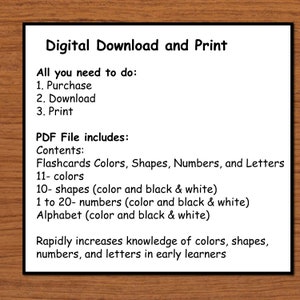 Preschool Flashcards Printable | Colors, Shapes, Numbers 1–20, Alphabet ...