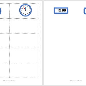 Telling Time Flashcards Printable - Etsy Canada