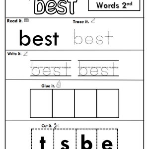 220 Dolch Sight Word Worksheets | Printable PDF | Pre-k to 3rd Grade ...