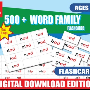 500+ Word Family Flashcards | Printable Phonics & Sight Words | 78 ...