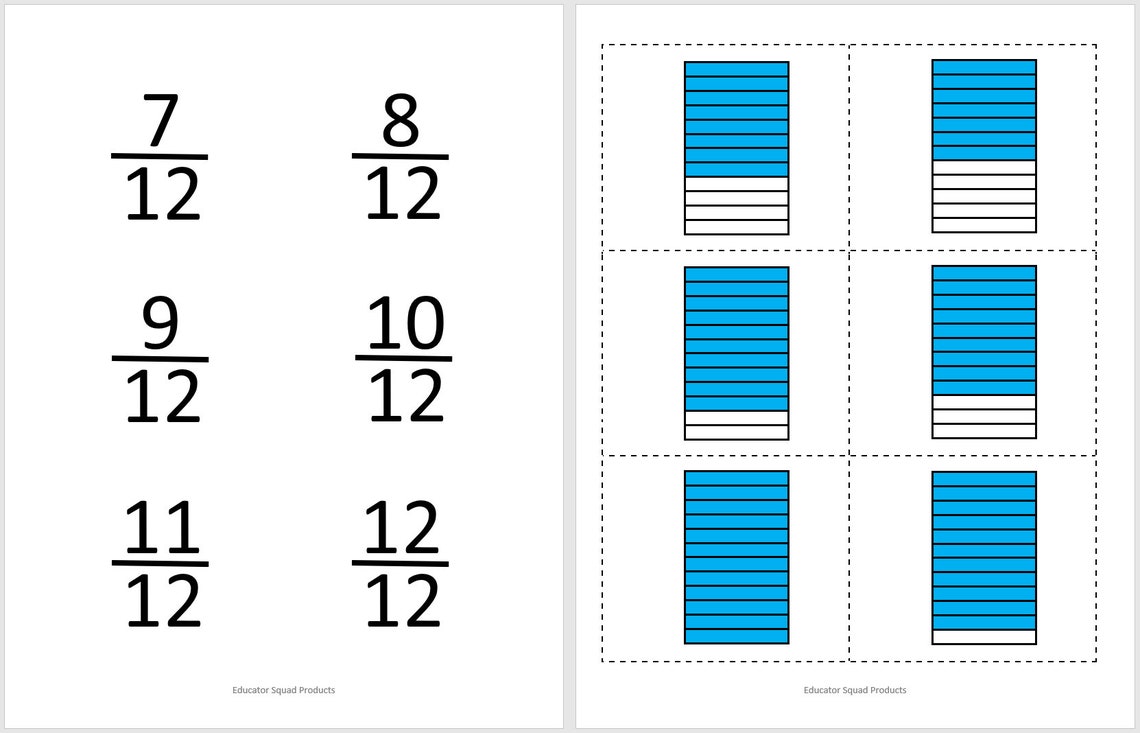 Fraction Flashcards Printable - Etsy