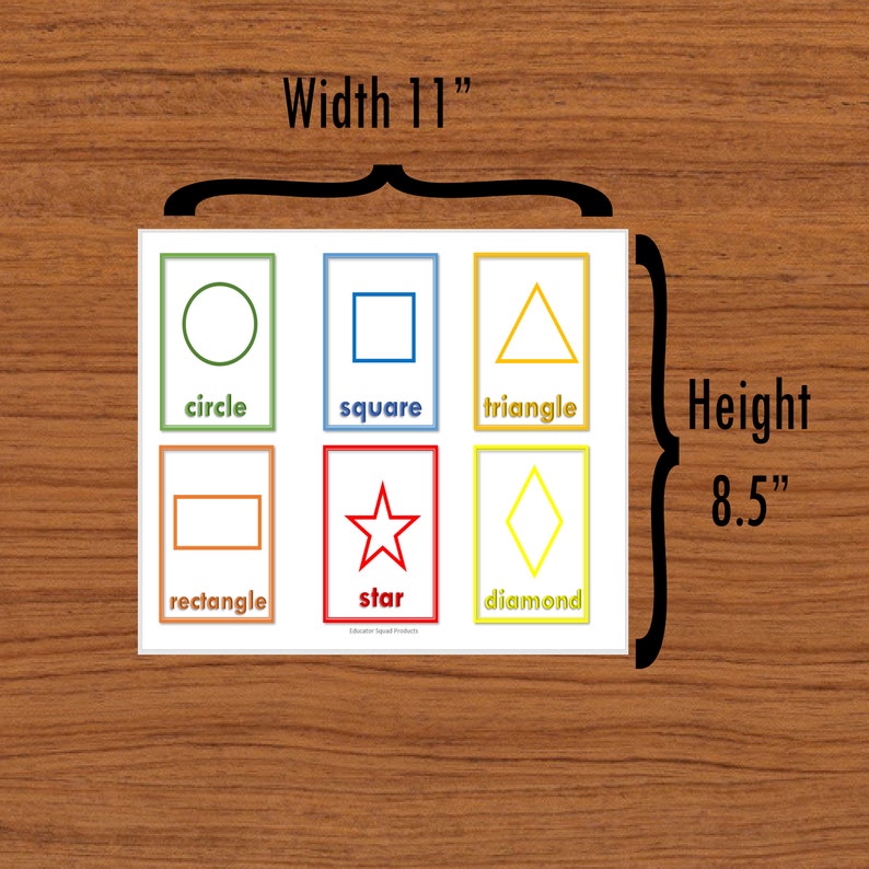 Preschool Flashcards Printable, Early Learner Printable Flashcards - Etsy