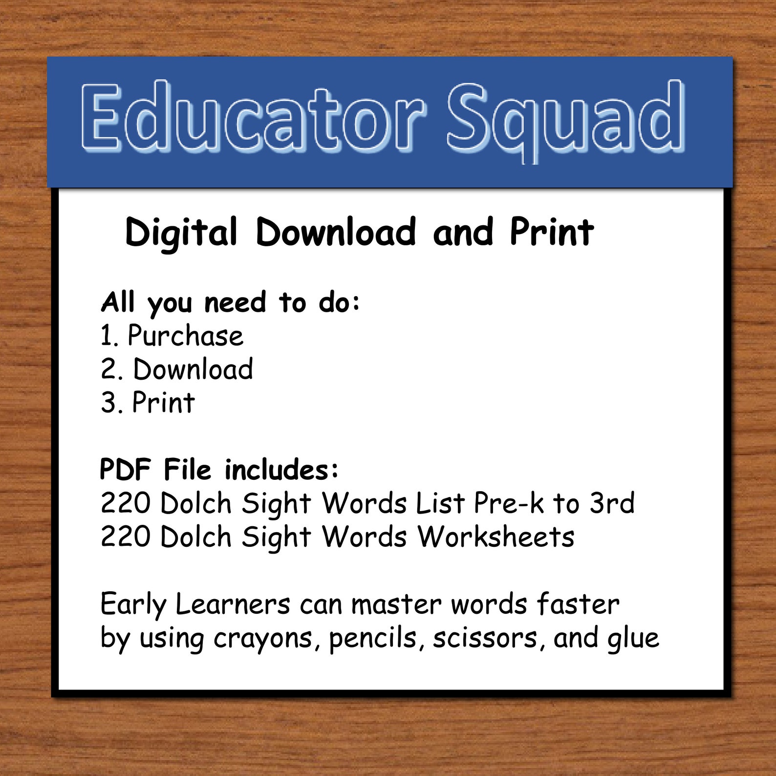 220 Sight Words Must Know Worksheets, Printable, 220 Pages - Etsy