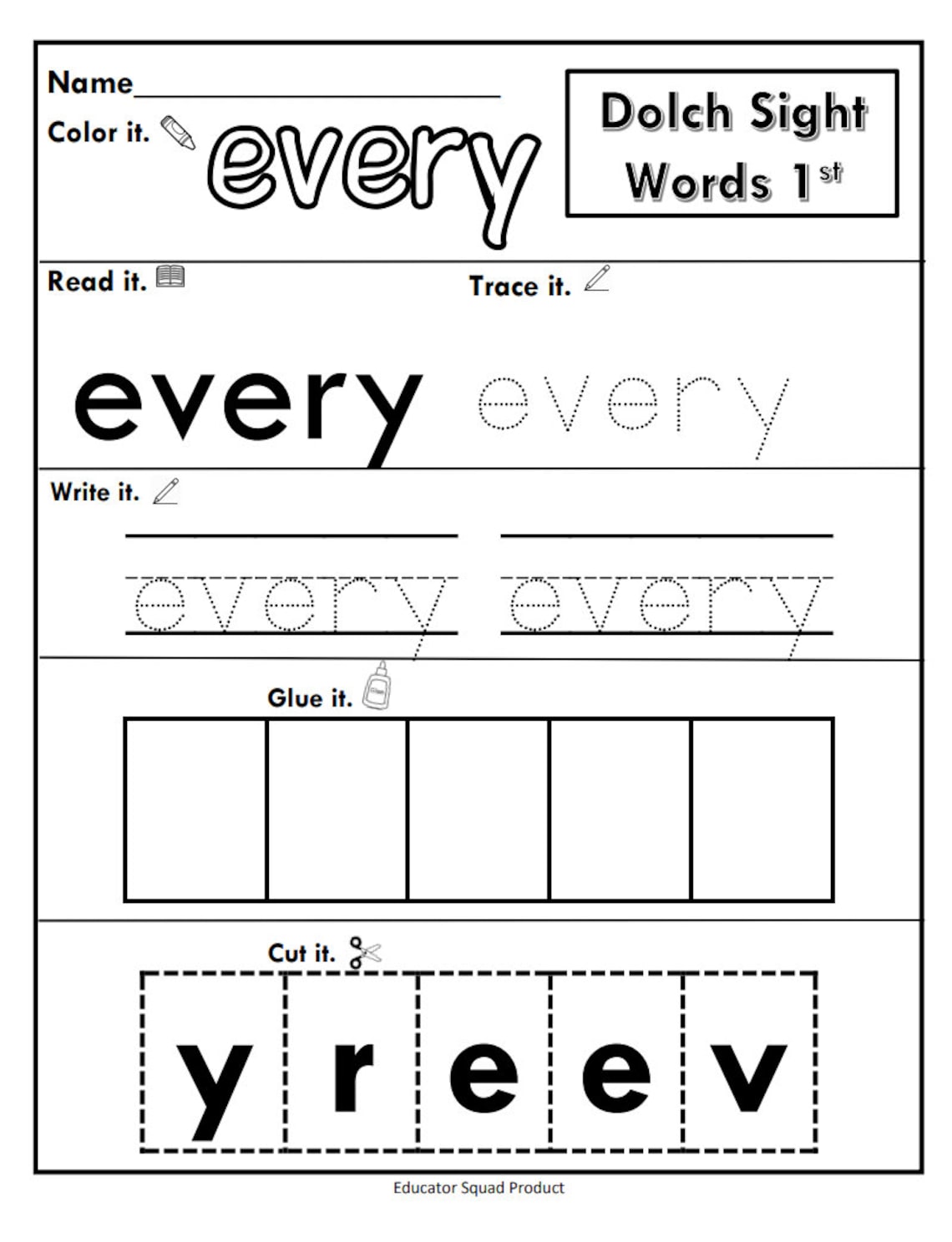 220 Sight Words Must Know Worksheets Preschool Printable 220 - Etsy