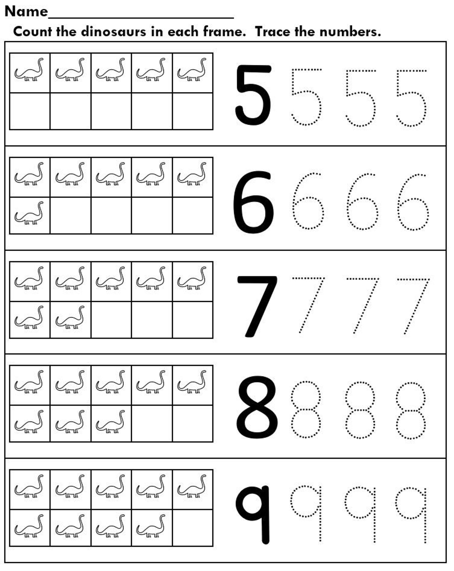 Numbers Preschool Printable Counting and Tracing Numbers Worksheets - Etsy