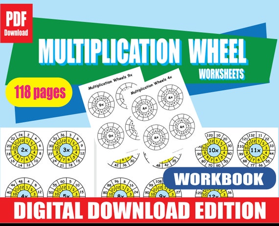 Multiplication Wheels Worksheets Times Table Wheels | Etsy