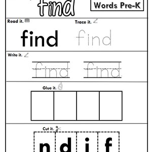220 Dolch Sight Word Worksheets | Printable PDF | Pre-k to 3rd Grade ...