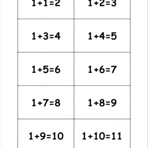 1 -10 Addition Facts | Flashcards Printable | Mastering Addition Facts ...