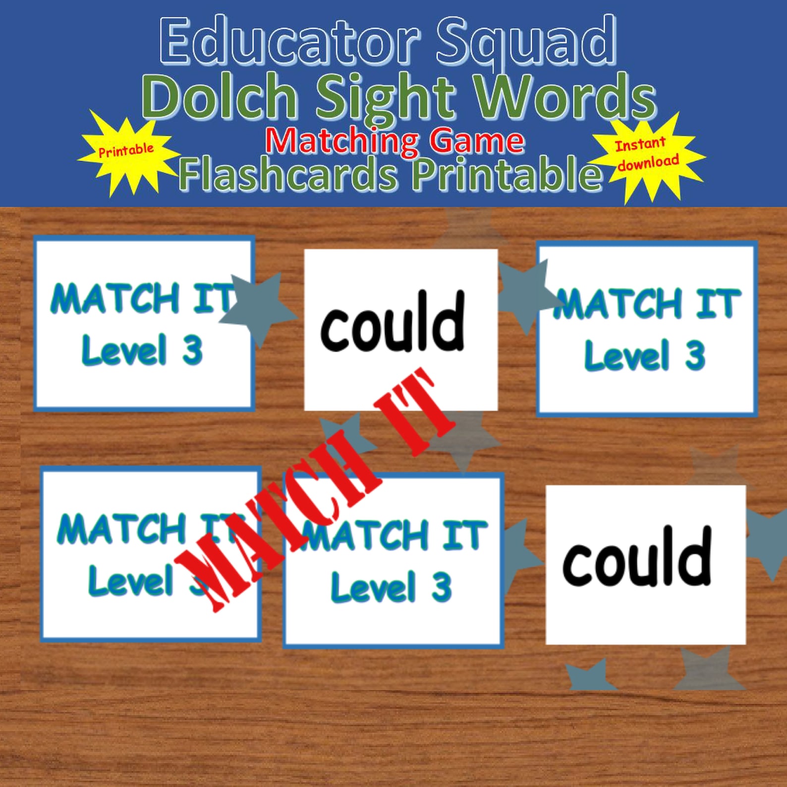 220 Sight Word Matching Game Printable | Pre-k to 3rd Grade | PDF ...