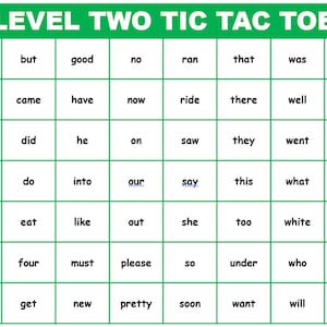 220 Sight Word Tic Tac Toe Game | Printable PDF | Dolch Words Levels 1 ...
