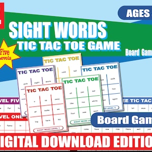 220 Sight Word Tic Tac Toe Game | Printable PDF | Dolch Words Levels 1 ...