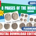 Moon Phases Flashcards Printable | Full, Half & Quarter Page Sizes ...
