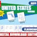 50 United States Capitals and More Flashcards Printable - Etsy