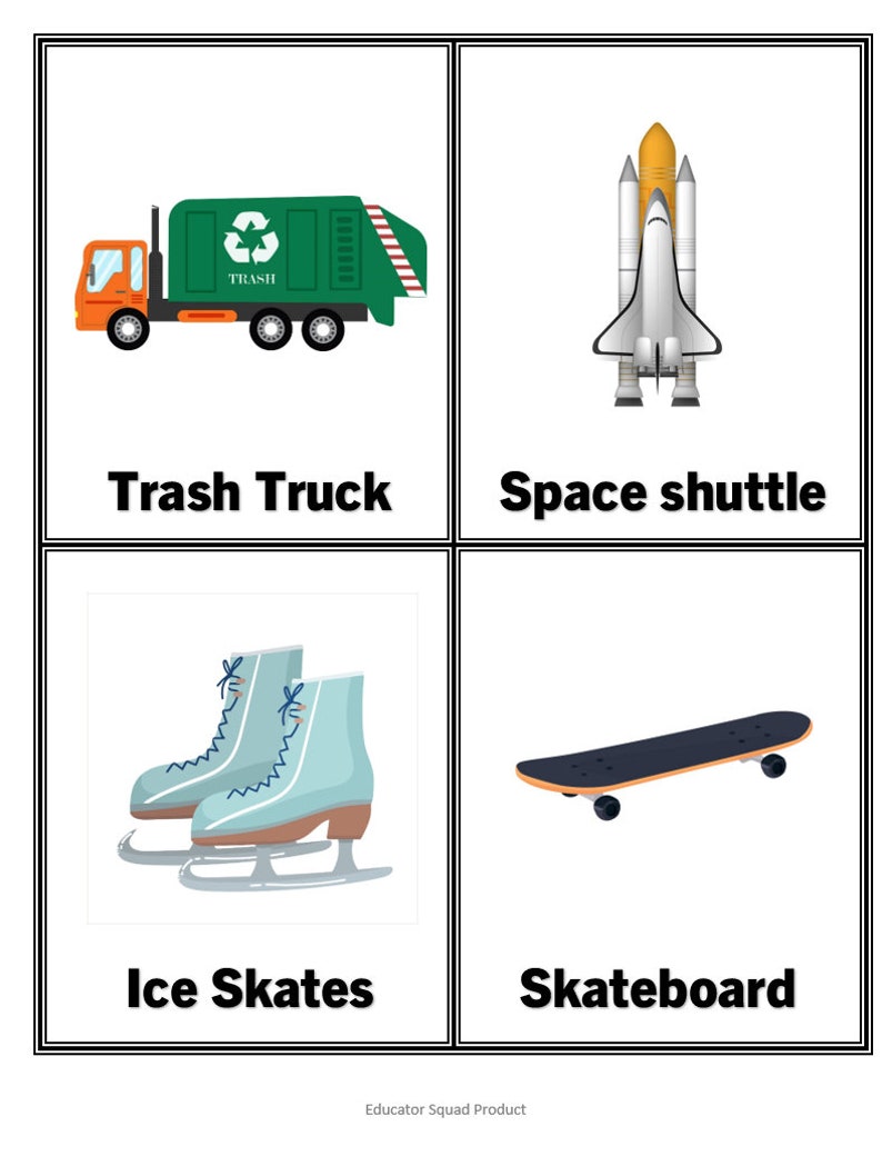 Transportation Preschool Flashcards - Etsy