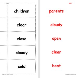 500+ Opposites & Antonyms Flashcards | Printable PDF | K–4 Learning ...