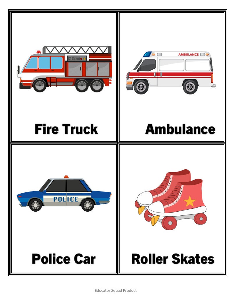 Transportation Preschool Flashcards - Etsy