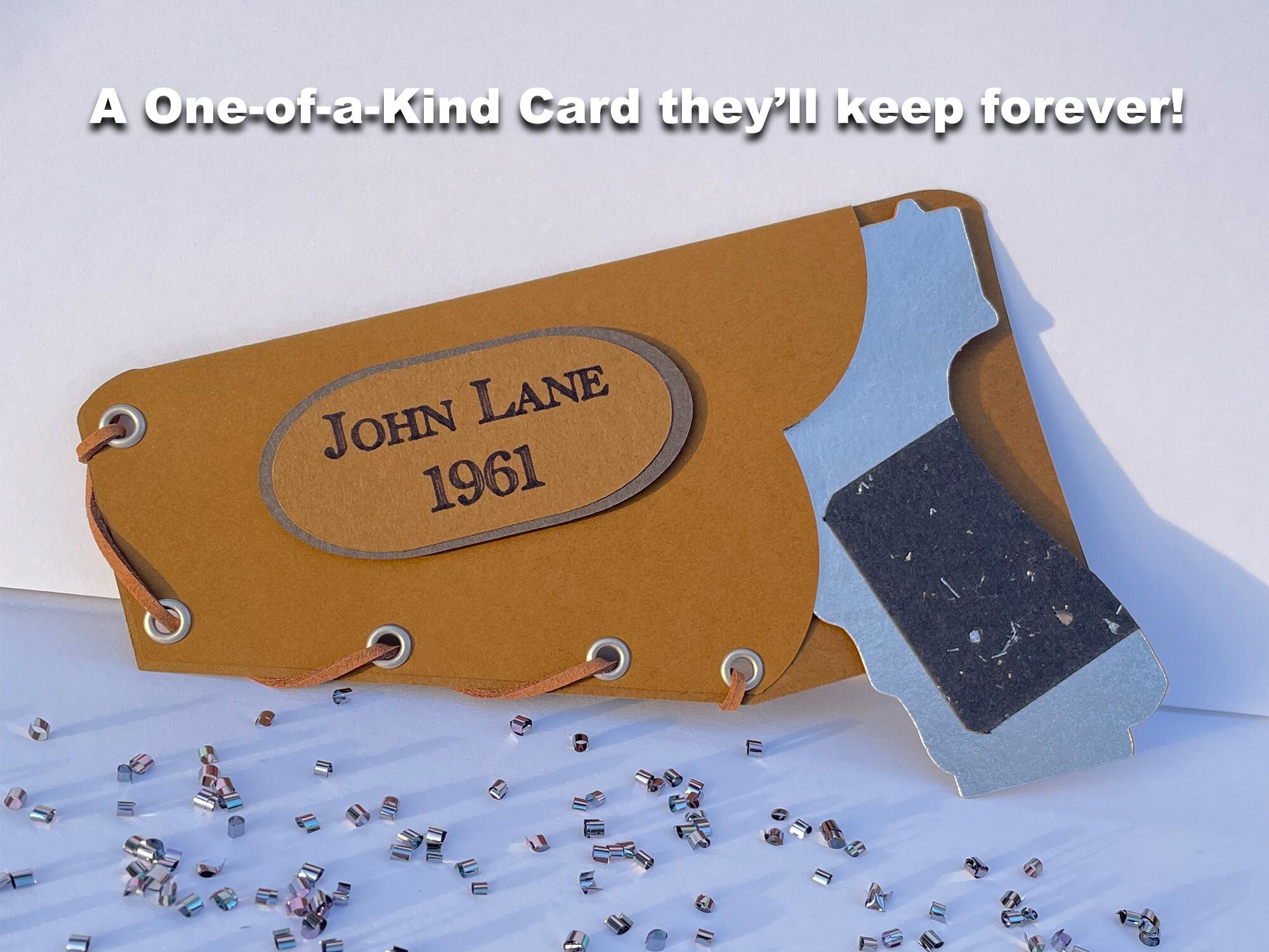 Gun Birthday Card and Personalized Holster, Unique Handmade Birthday ...