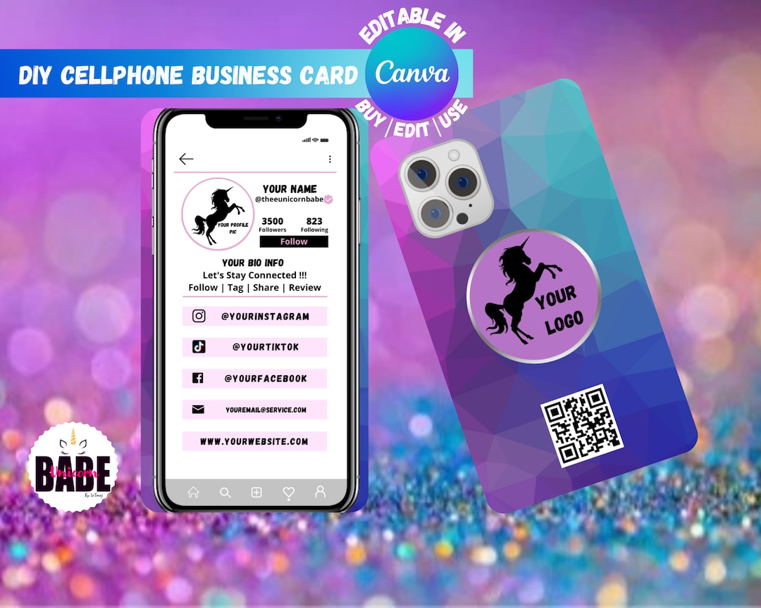 DIY Cellphone Business Card - Instagram Profile Business Card - DIY ...