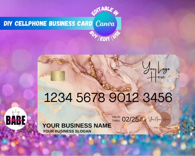 DIY Marble Credit Card Business Card - Credit Card Business Card ...