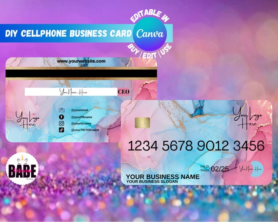 DIY Marble Credit Card Business Card Credit Card Business - Etsy