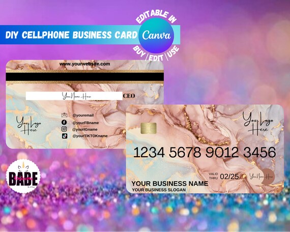 DIY Marble Credit Card Business Card Credit Card Business - Etsy