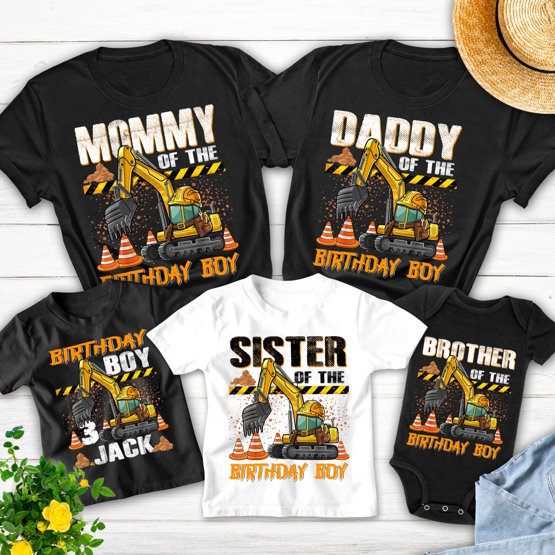 Family Construction Birthday PNG Bundle, Excavator Birthday Party, DIY ...