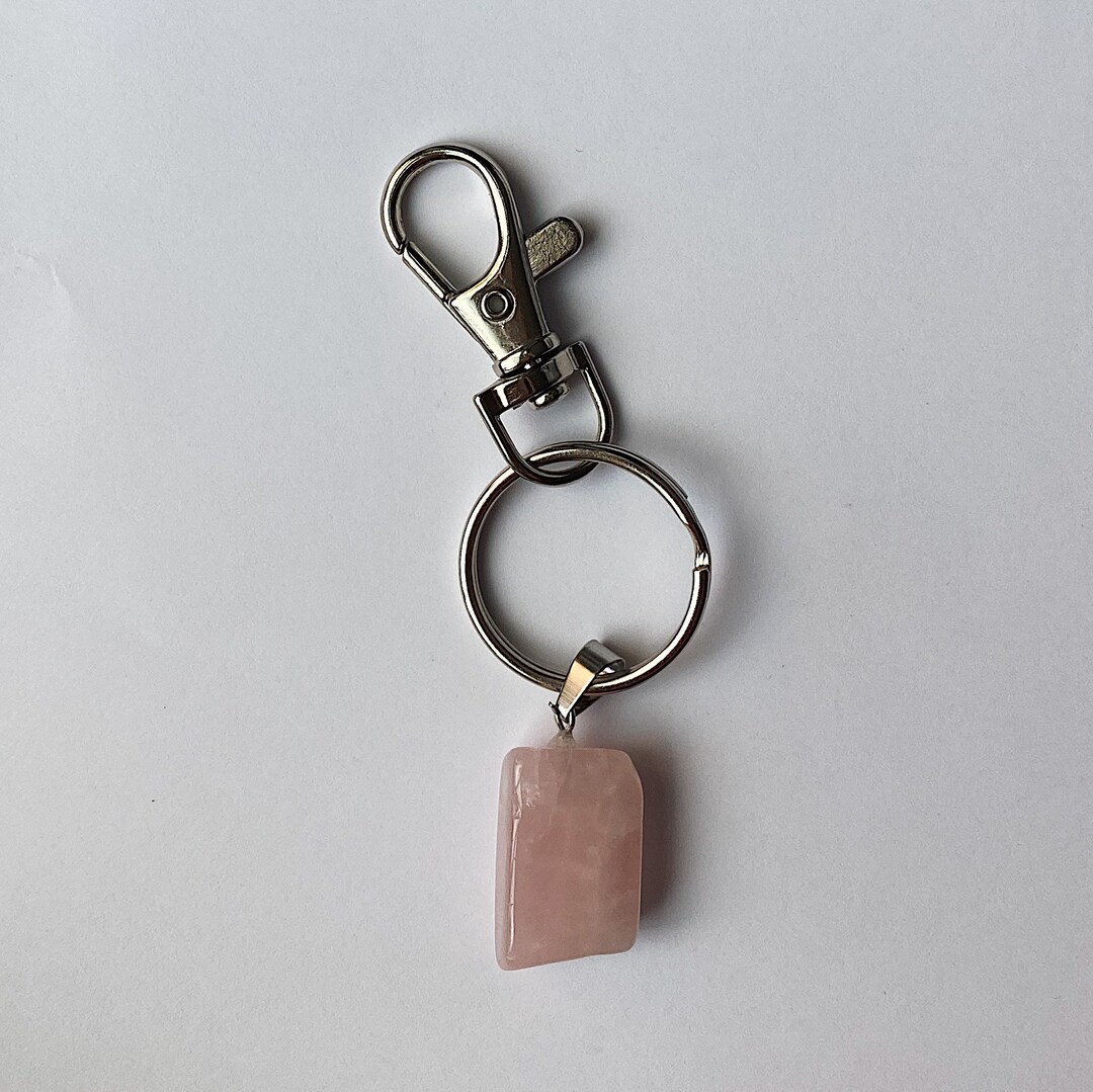 Rose Quartz Keychain/ Rose Keychain/ Healing Keychain/ Stone Keychain ...