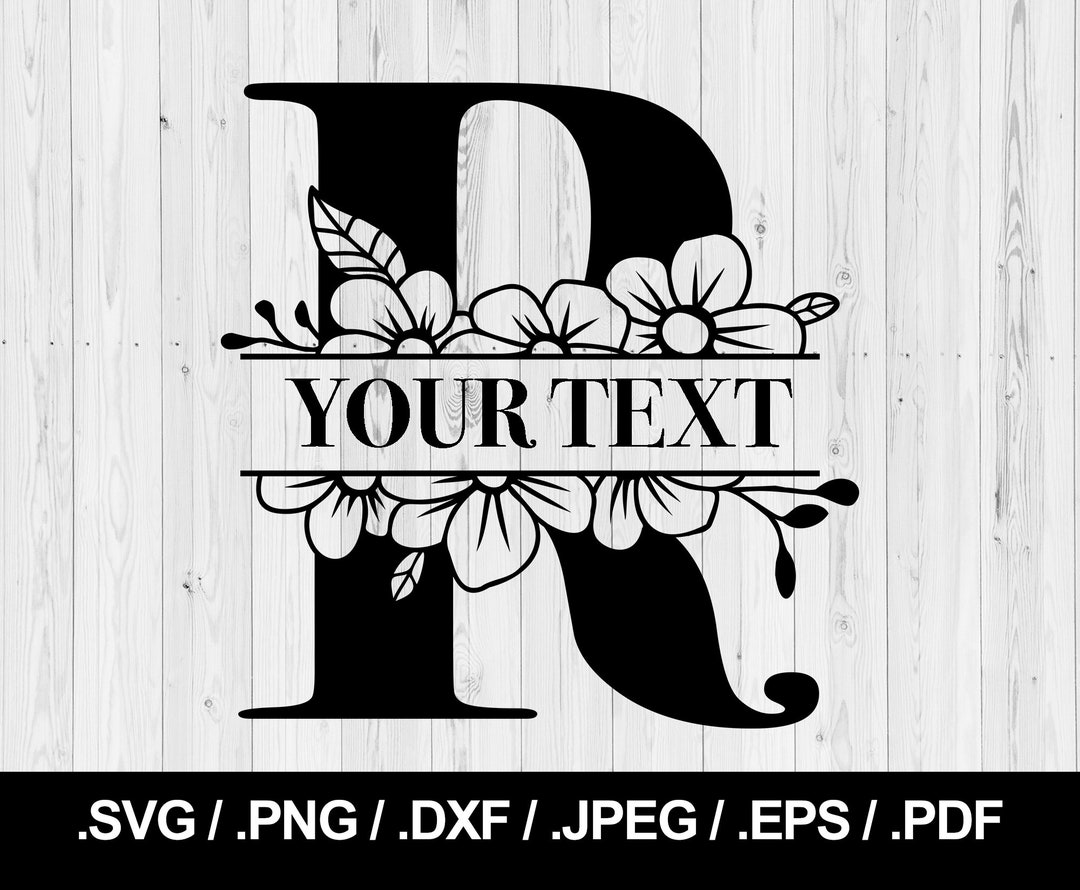 Flower Split Letter R. Floral Letter SVG PNG, JPEG, Eps, Ai, Pdf and ...