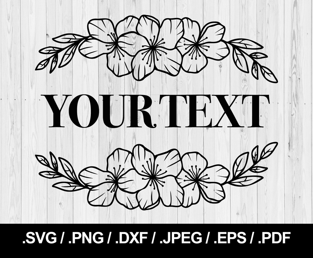 Flower Bouquet. Floral Monogram Split SVG PNG, JPEG, Eps, Ai, Pdf and ...